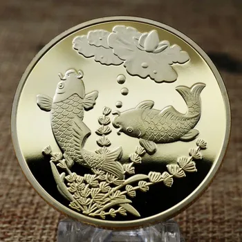 2019 Japanese Chinese Feng Shui Koi Carp Fish Coin,Lucky Fish Gold ...