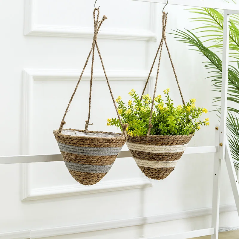Hemp Rope Weaving Suspended Hanging Basin For Hanging Wall Basket - Buy ...