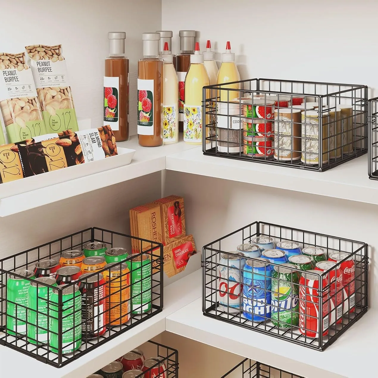 Folding Metal Wire Mesh Fruit Storage Basket Metal Fruit Storage Basket ...