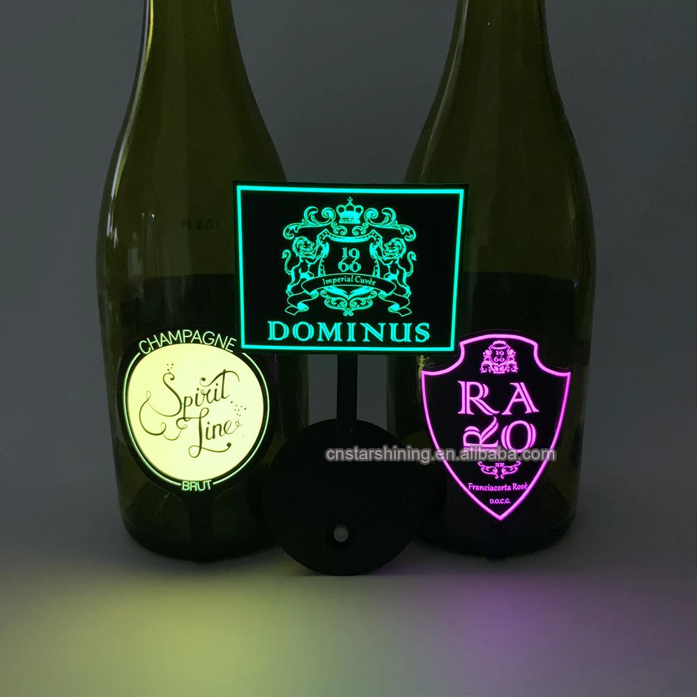 Oem Waterproof Led Sticker El Wine Label Led Wine Bottle Sticker Glow ...