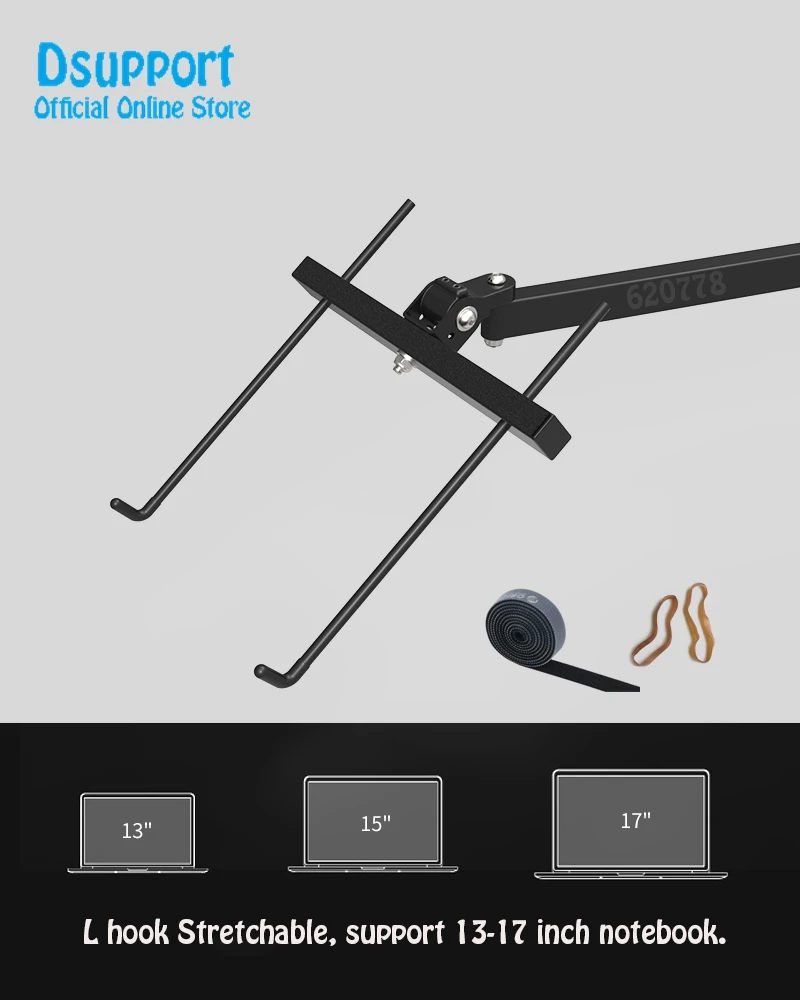 Foldable Wall Mount Laptop Holder for 13-17 Inches | Adjustable ...