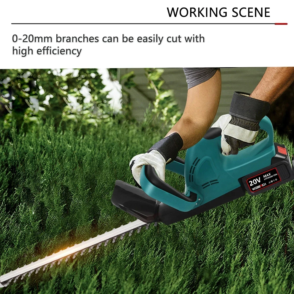 21V Electric Grass Shrub Shear Hedge Trimmer Home Garden Pruner Pruning ...