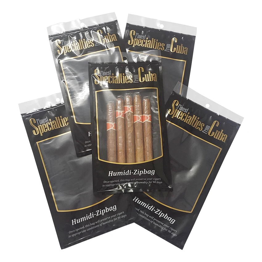 Custom Printed Ziplock Cigar Packaging Bag With Hydrating Layer And ...