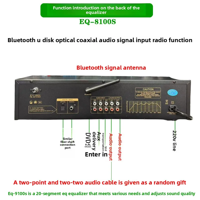 EQ-8100 Hi-Fi Preamp Player with BT 5.4 & 20 Segment Equalizer ...