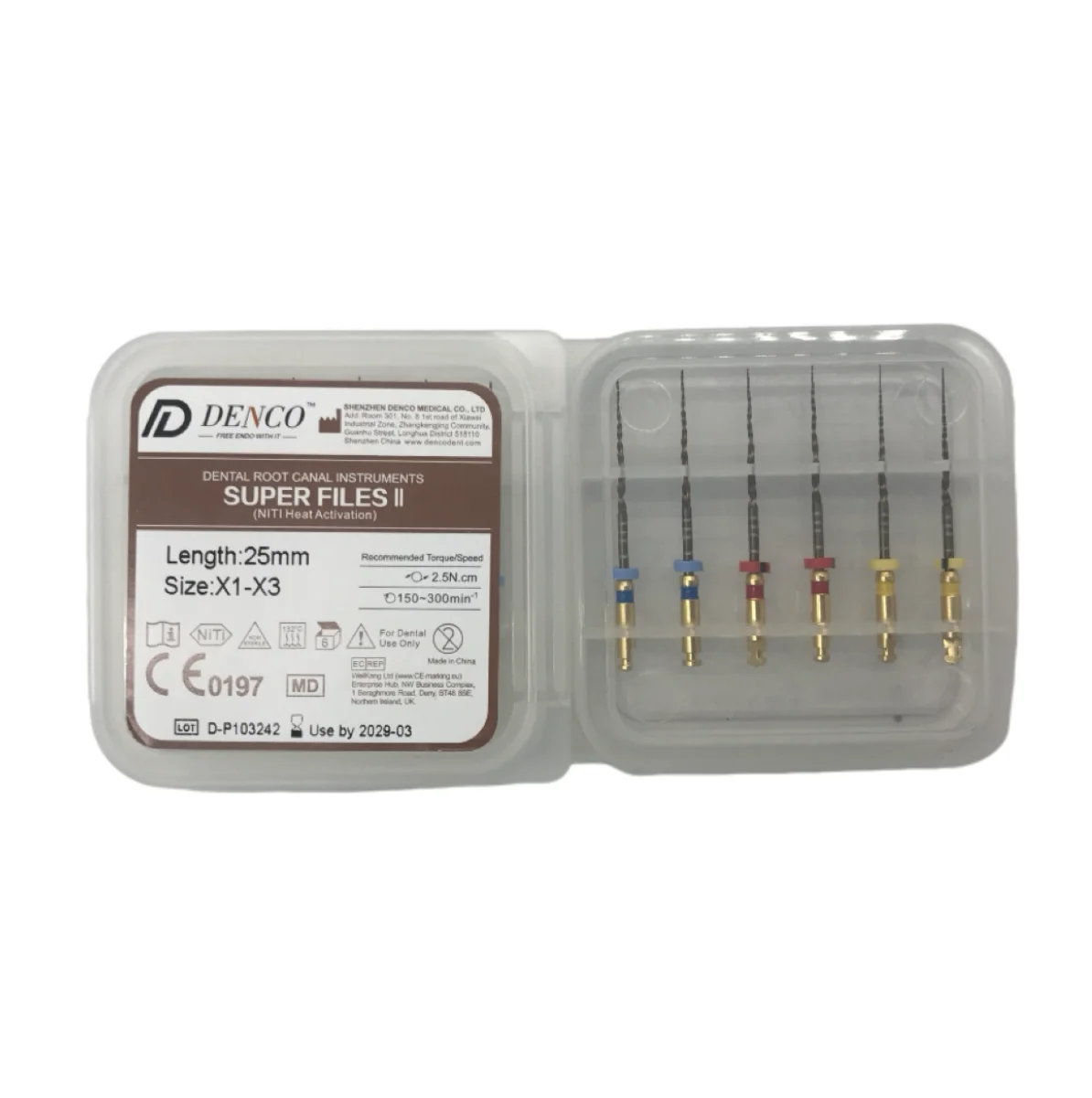 CE Approved Dental Root Canal Instruments Dental Files Denco Super ...