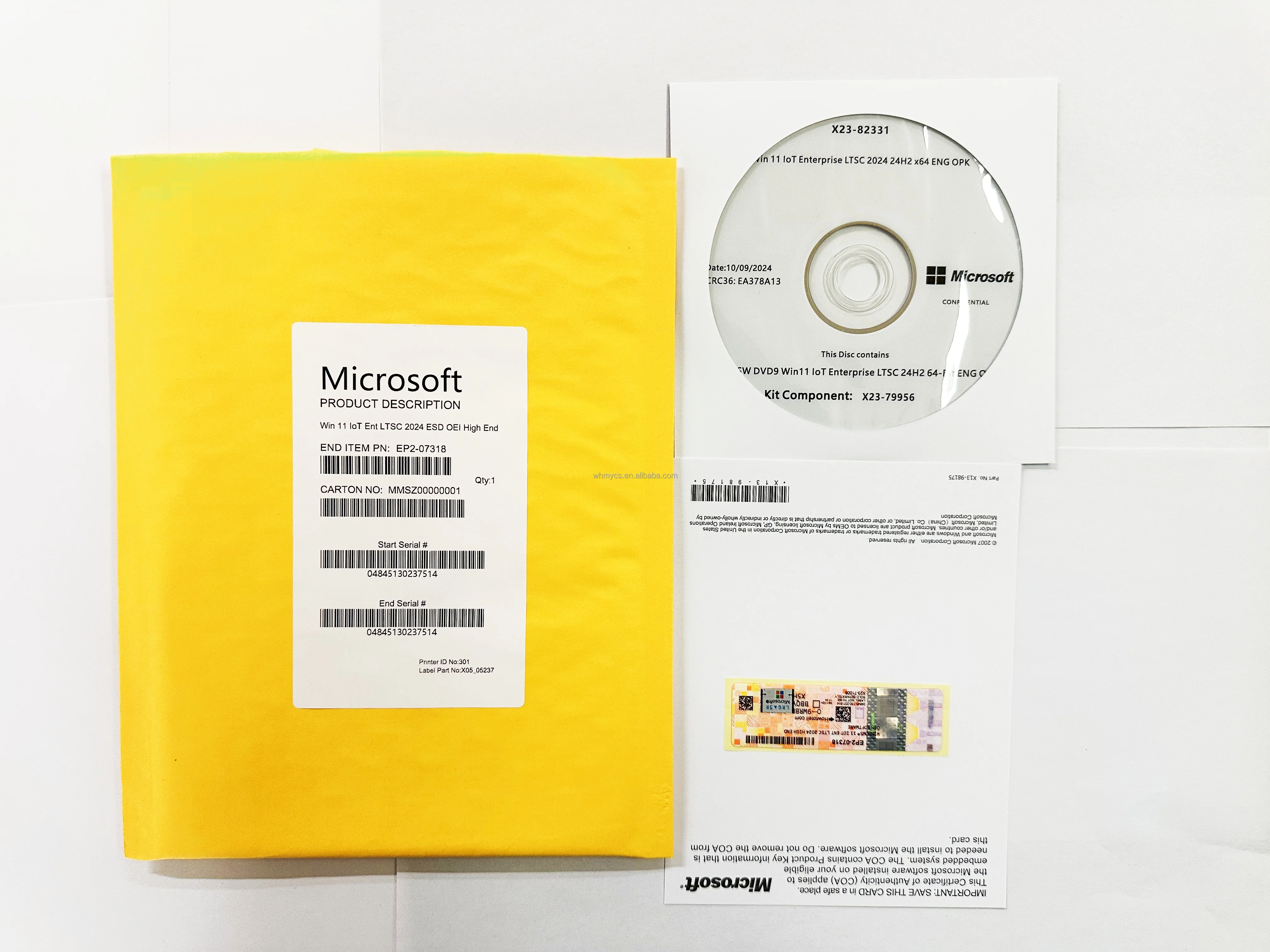 Win11 Iot 2024 LTSC - High End OEM COA Key Sticker DVD Package