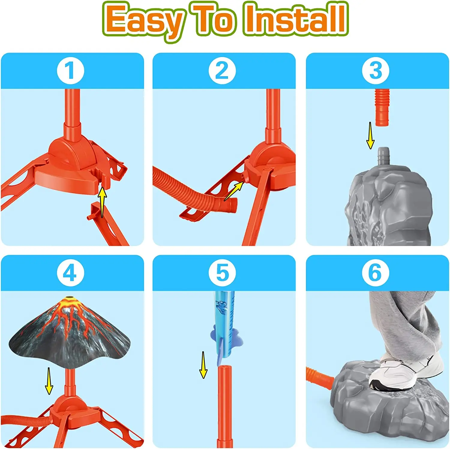 Flying Rocket Foot Step Rocket Launcher Outdoor Toys Family Fun ...