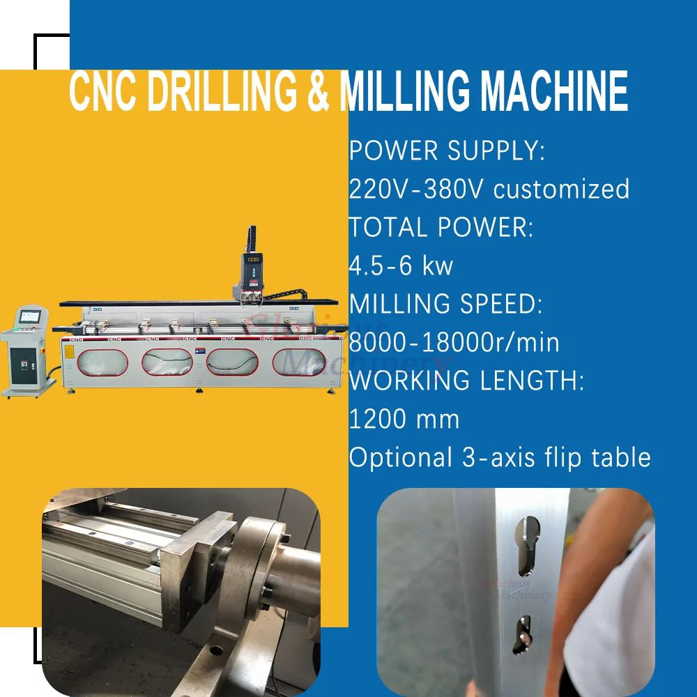 Aluminum Machine Hole Hardware Profile Mullion Cnc Drilling Milling Head - Buy Cnc Drilling ...