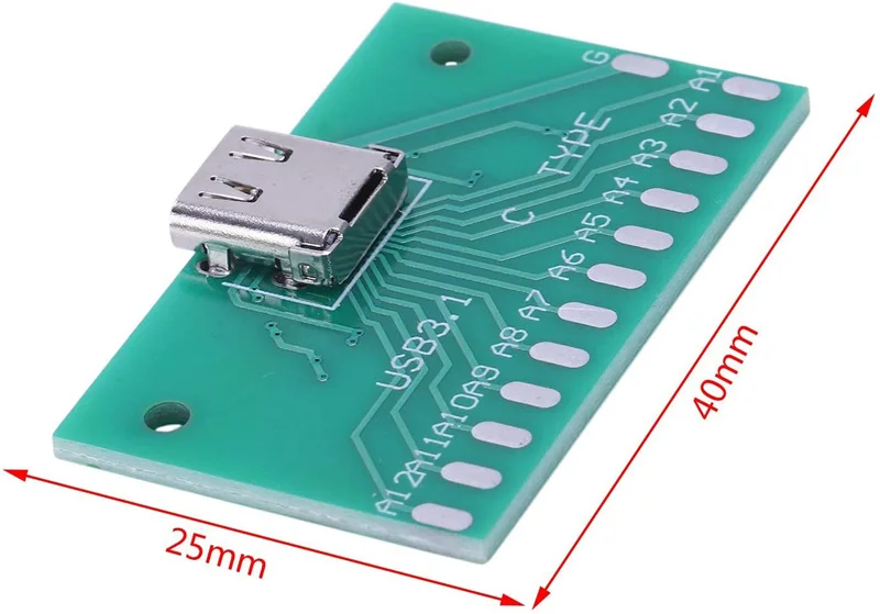 TYPE-C Test Board USB 3.1 with PCB Board - DIY Adapter