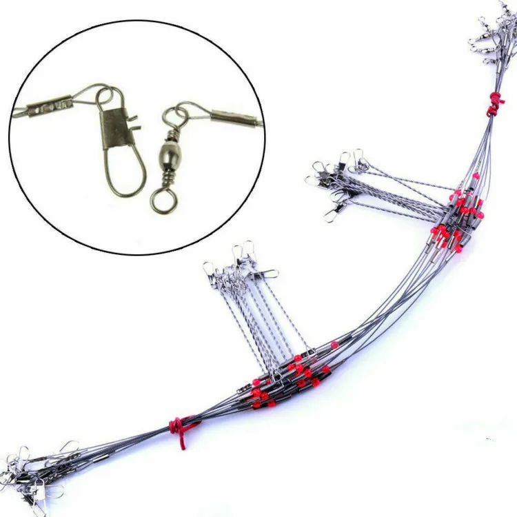 Bottom Rig Stainless Steel Wire Trace Leader W/ Snap Swivel:1-5 Arms ...