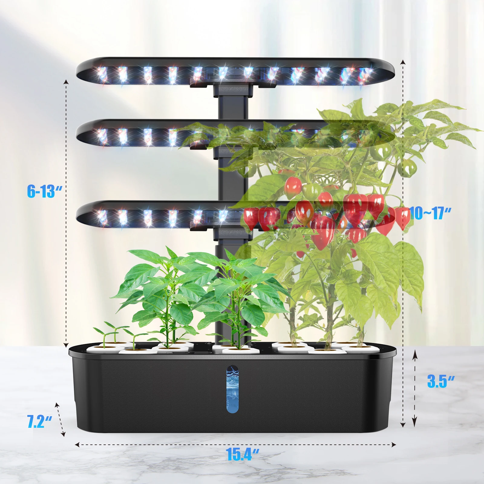 IGS-61 Smart Hydroponic Indoor Garden System for 12 Plants - Modern LED ...