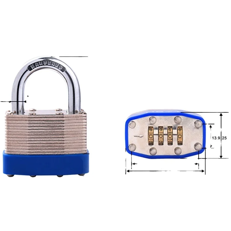 Laminated Combination Padlock With Bumper And 45mm Hardened-steel ...