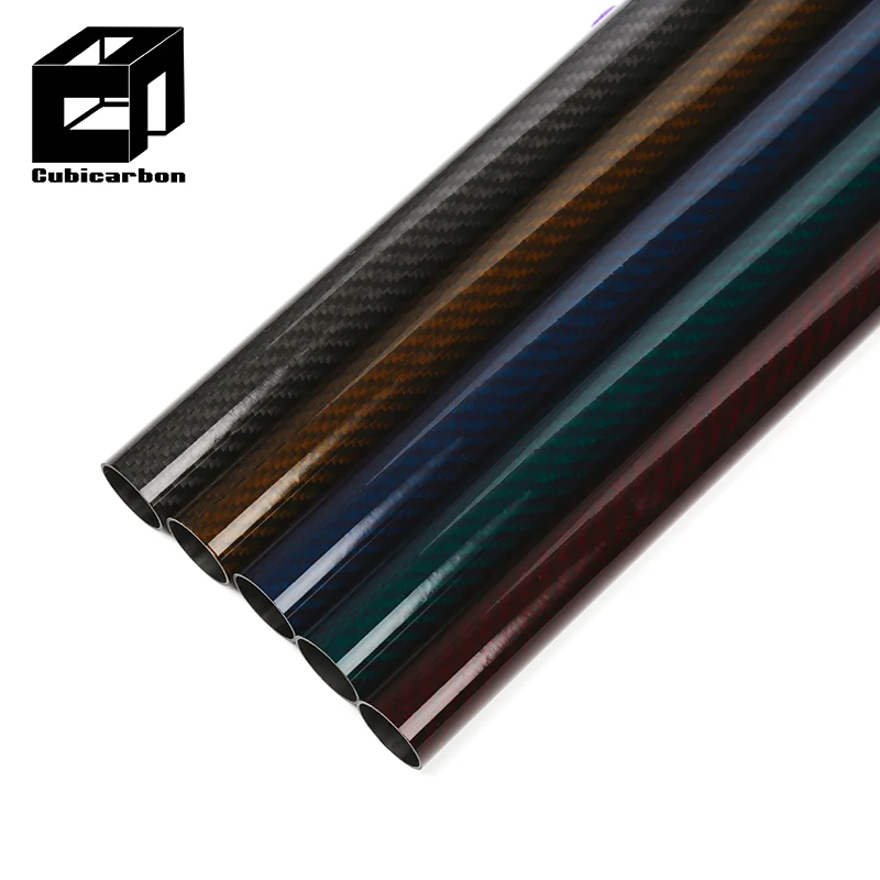 High Performance Customized Colored Coating Carbon Fiber Tube Pipes 3k ...