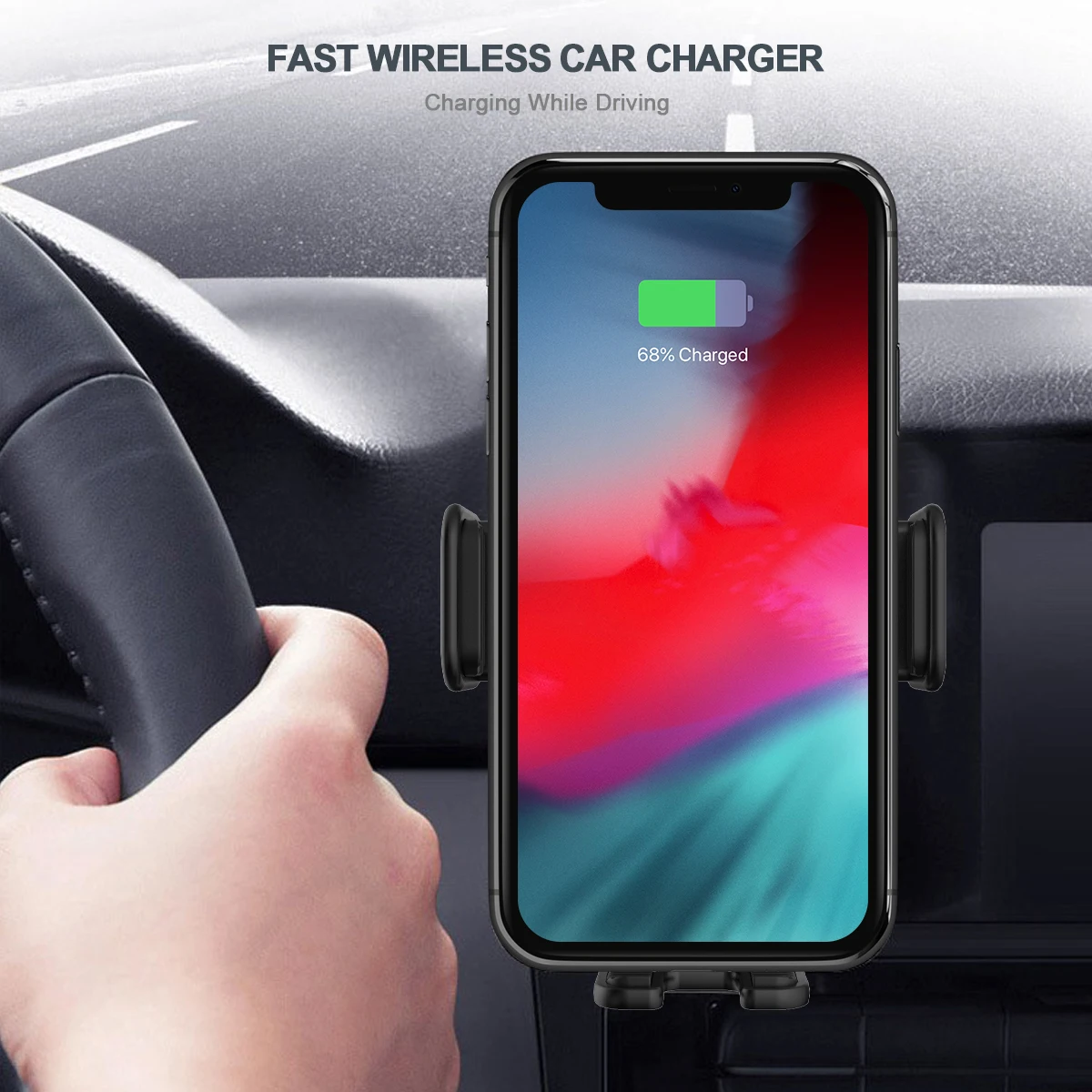 2020 New Design Qi Kc Certified 15w Automatic Fast Wireless Car Charger ...