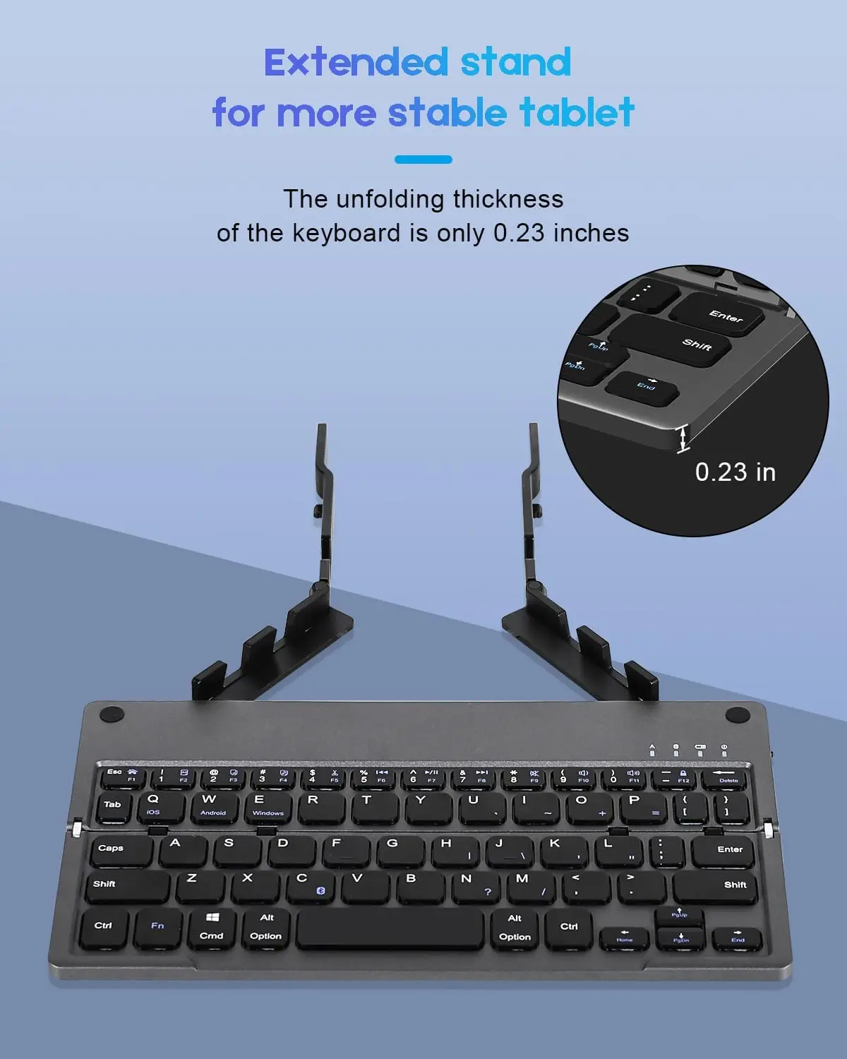 Ergonomic Folding Bluetooth Keyboard - Perfect for Travel