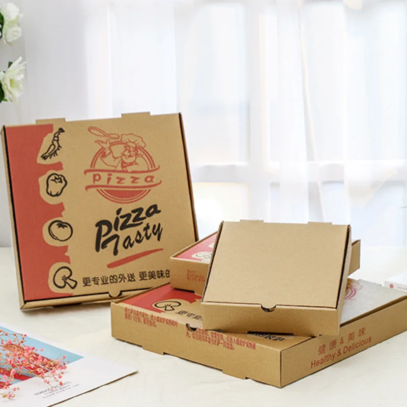 Pizza Packaging Box Biodegradable Rectangular Black Printed Pizza Box ...