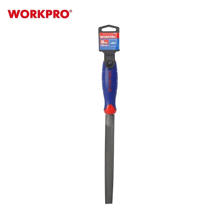 WORKPRO 10" Half Round File with Rubber Handle - Smooth Cut