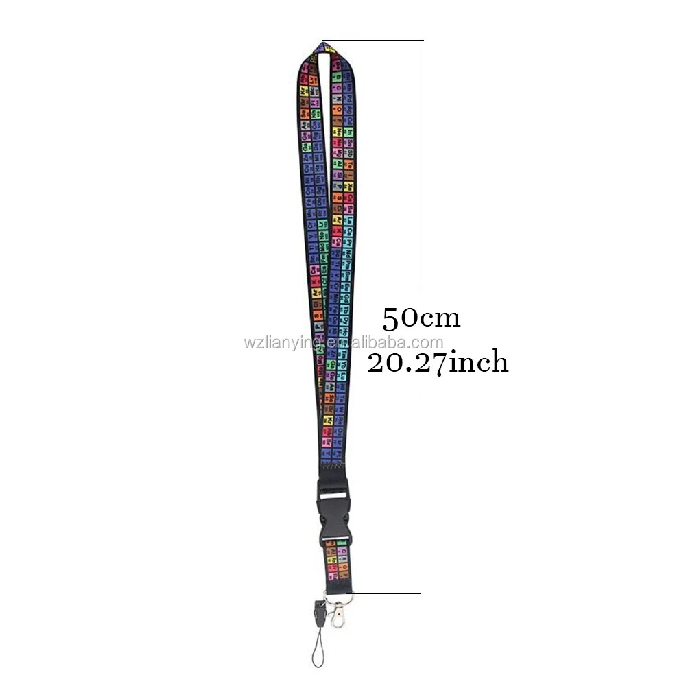 Teachers Gift Colorful Print Neck Straps Chemistry Table Lanyards ...
