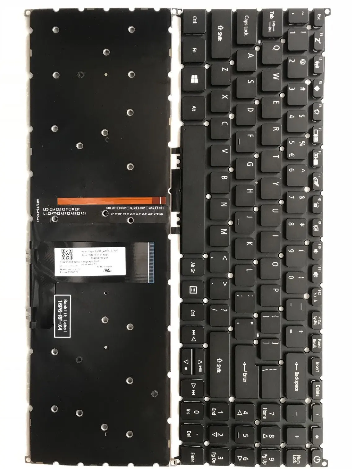 Us Layout Laptop Keyboard For Sf315 Backlit Without Frame With White Or ...