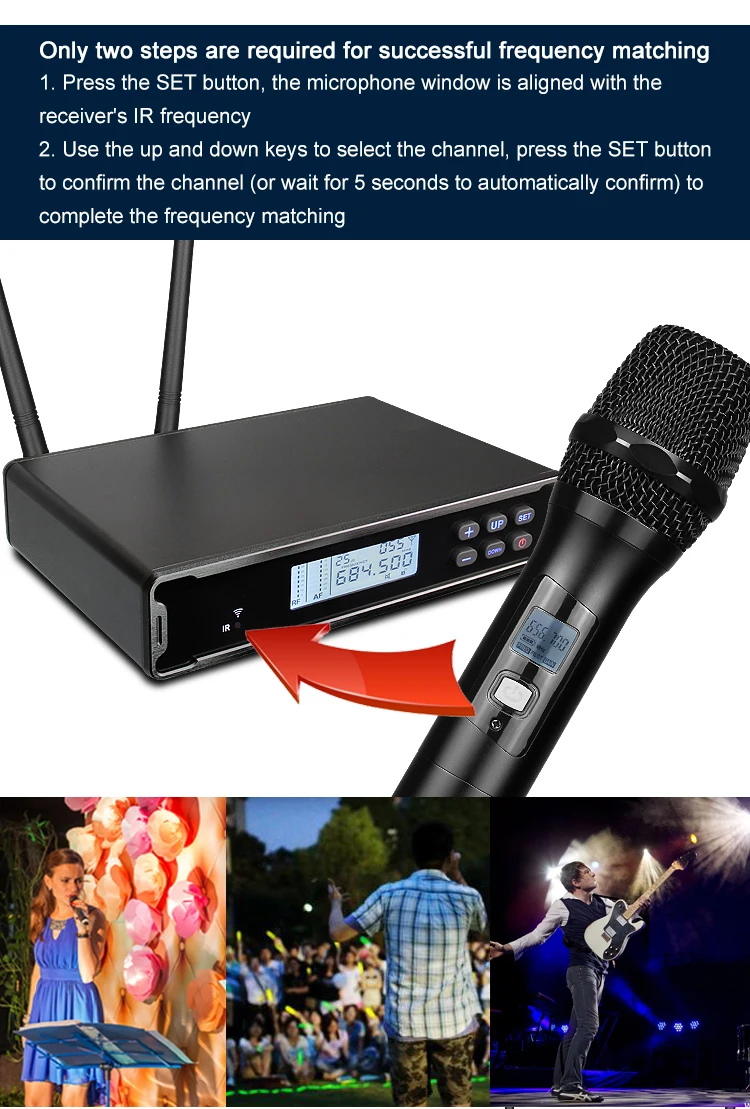 350 Meter Long Range Uhf Mic Professional On Stage True Diversity ...