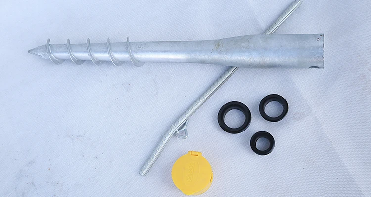 No Dig Ground Anchor Ground Screw With Cap Quick And Easy Pole Mounting ...