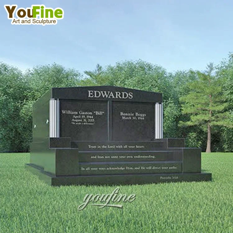 Shop Our New Design Product - Simple Black Marble Crypt Mausoleum for Sale