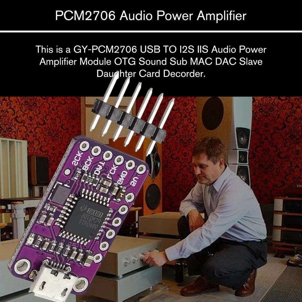 Gy-pcm2706 Usb A I2s Iis,Módulo Amplificador De Potencia De Audio Otg ...
