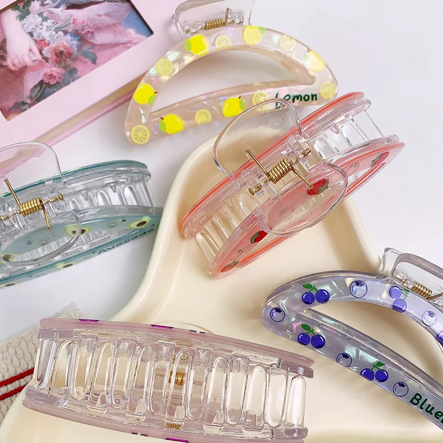 Sayoung Kawaii Hair Accessories Acrylic Transparent Summer Fruits ...