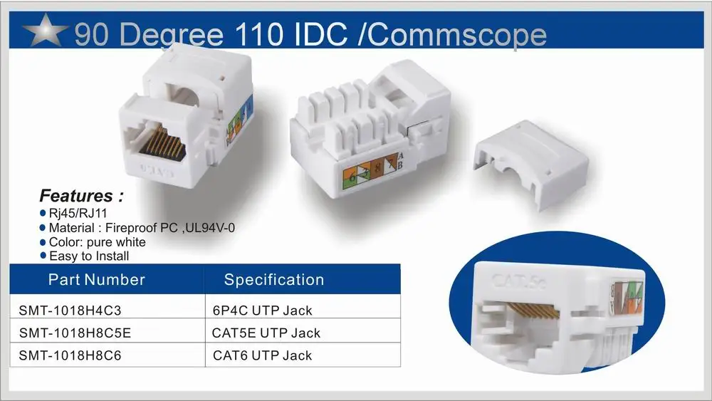 Commscope Rj45 Cat6 Keystone Jack - Buy Commscope Cat6 Keystone Jack ...