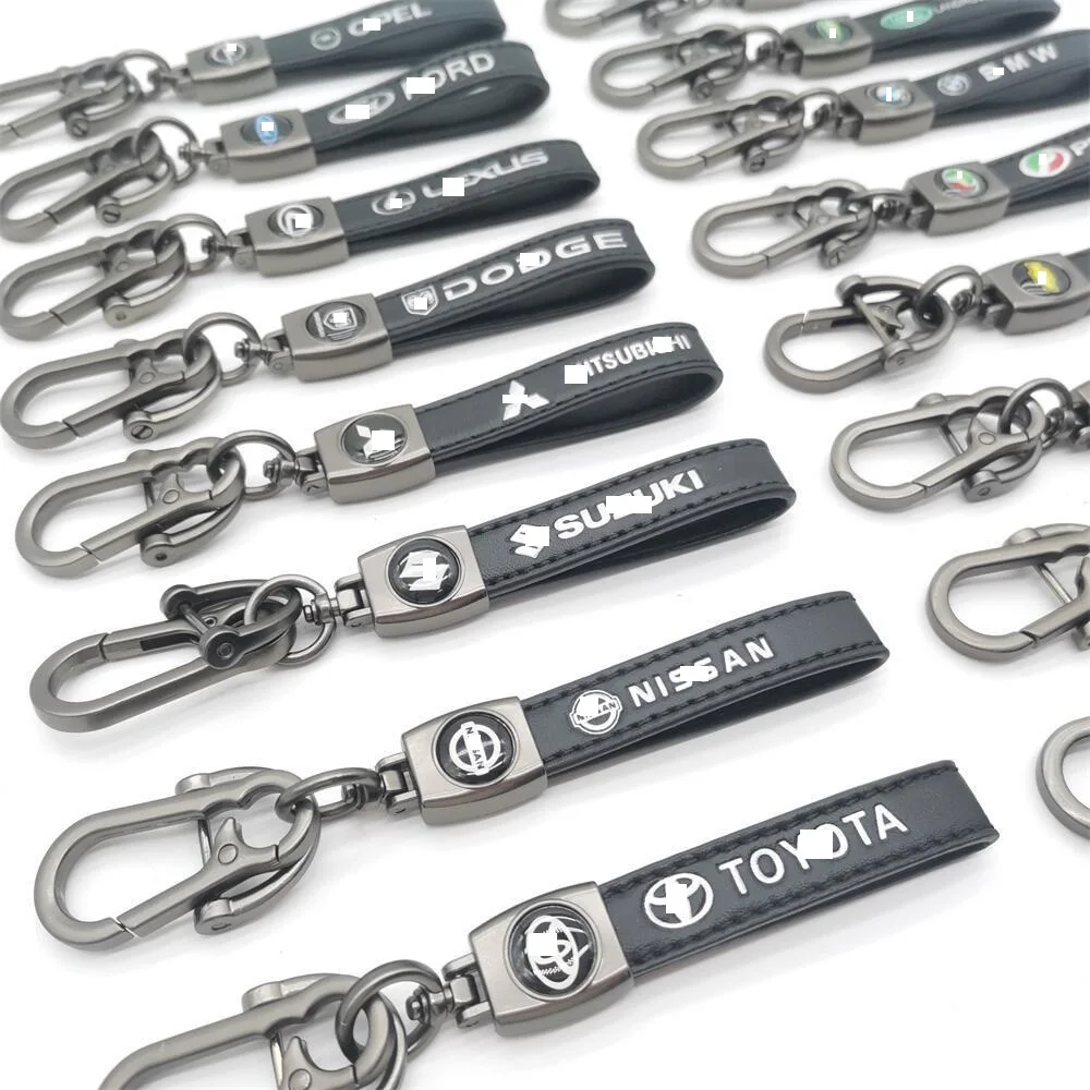 3d Car Logo Key Chain Wholesale Metal Leather Car Keychain With Logo ...