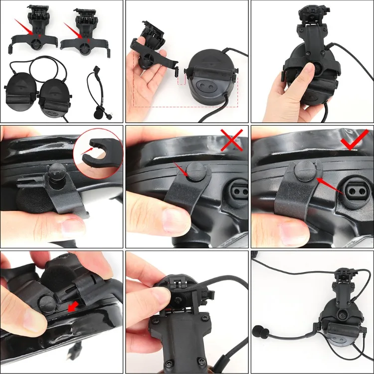 Ts Tac-sky Tactical Helmet Arc Rail Mount Version Comtac Ii Headset ...