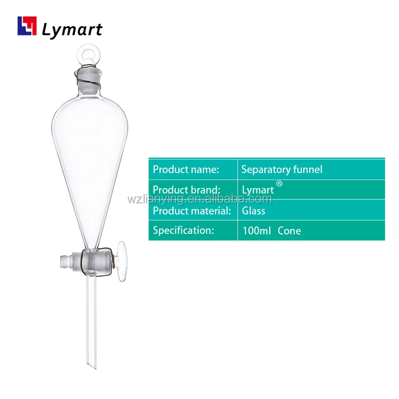 100ml Lab Glasswares Conical Separatory Funnel - Buy Separatory Funnel ...