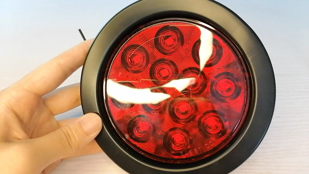 4 Inch Round Led Stt Light 4" Round Led Trailer Tail Lights Stt Grommet ...