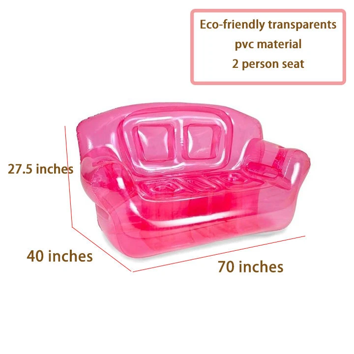 Custom Transparent PVC Inflatable Couch - 2 Person Sofa