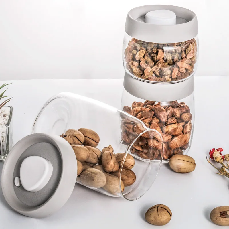 Manual Bleed Valve Glass Storage Jars Vacuum Sealed Glass Storage Jars ...