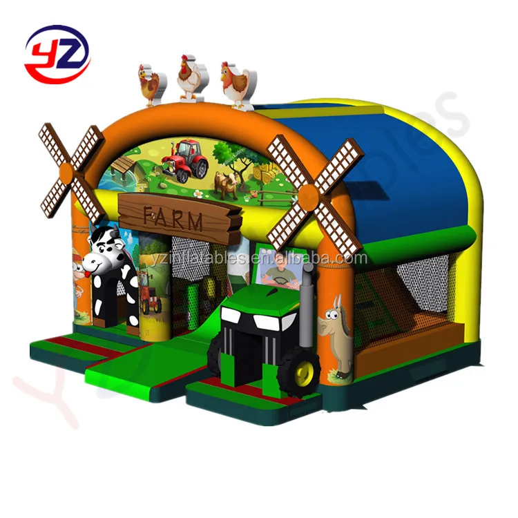 New Farm Tractors Inflatable Cow Bounce Combo Slide - Buy Inflatable ...