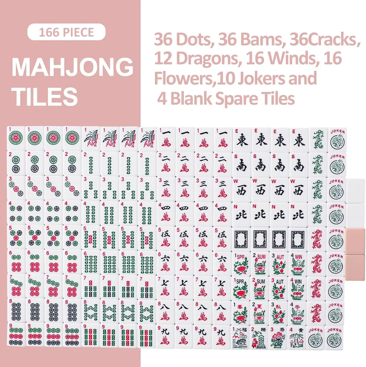 Customizable Logo 4 Layer American Mahjong Tiles Set 166 Quality ...