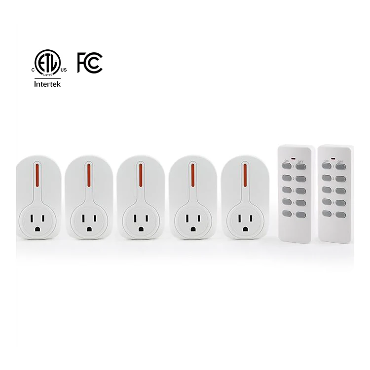 120v 10a Usa Wireless Switch Socket Remote Control Outlet With 5 Socket ...