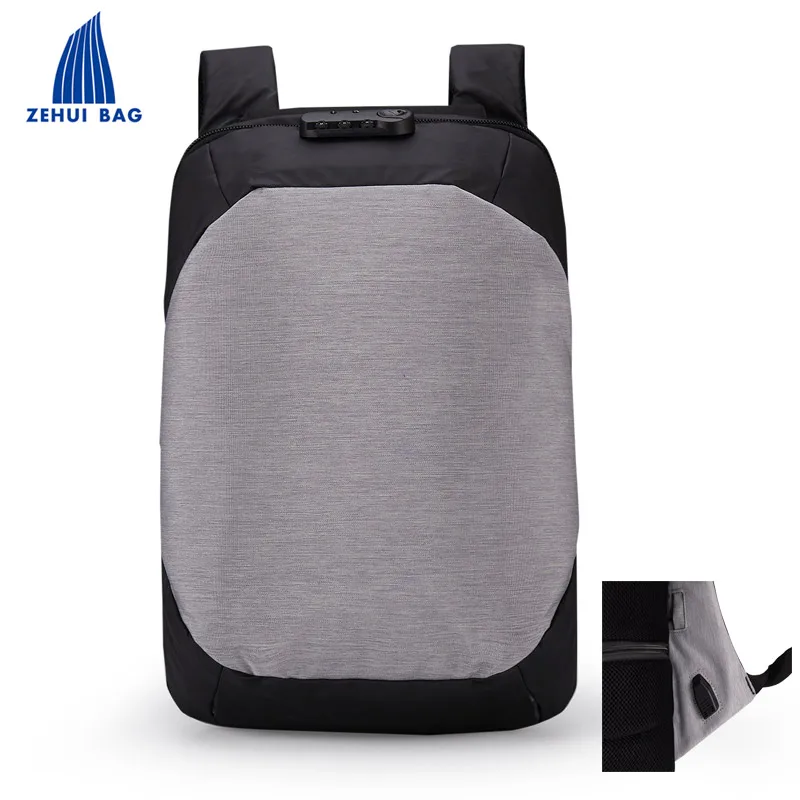 Grey Laptop 17.3 Inch Anti Theft Lock Backpack Bag Power In Eavas Bags ...