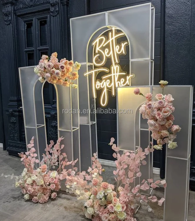 Gold Metal Frame Wedding Backdrop Wedding Decoration Event Party Stage ...