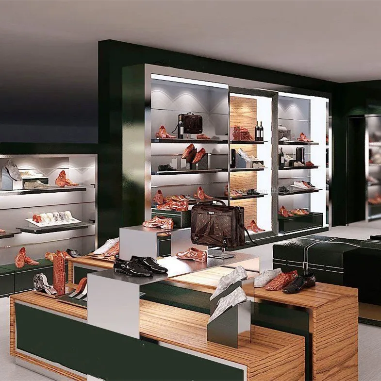 Luxury Shoe Store Displays Showroom Shoe Display Shelves For Retail ...
