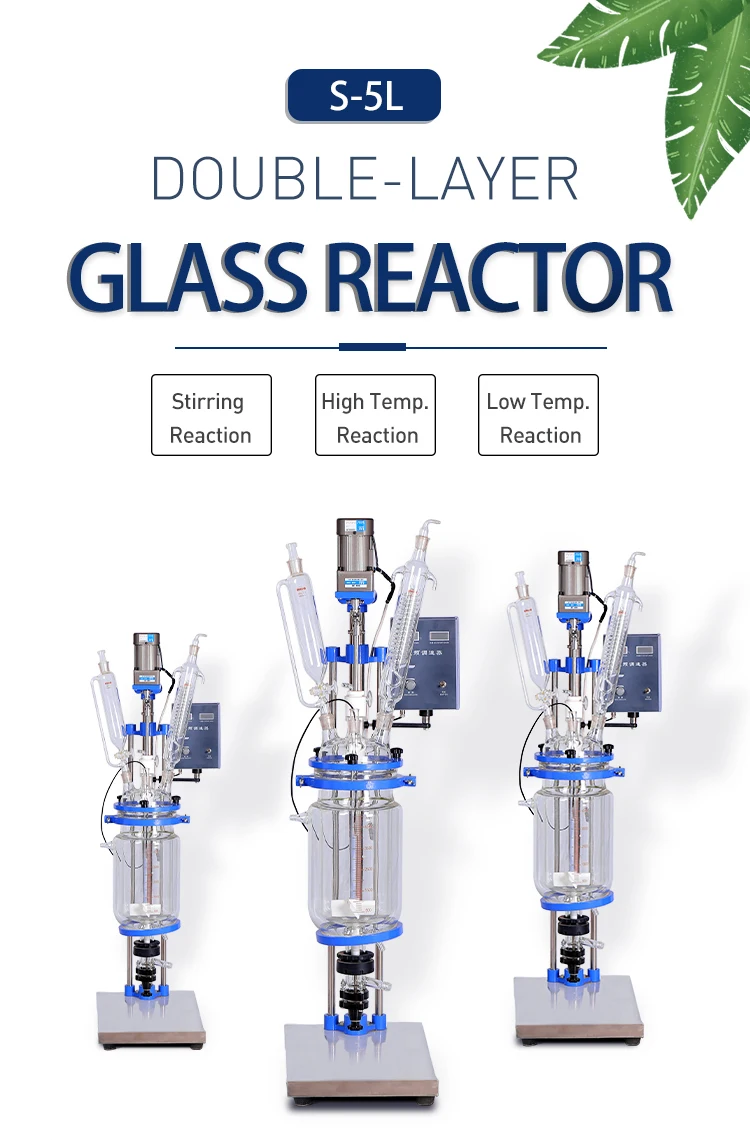 5L Lab Jacketed Chemistry Glass Batch Reactor - High Productivity