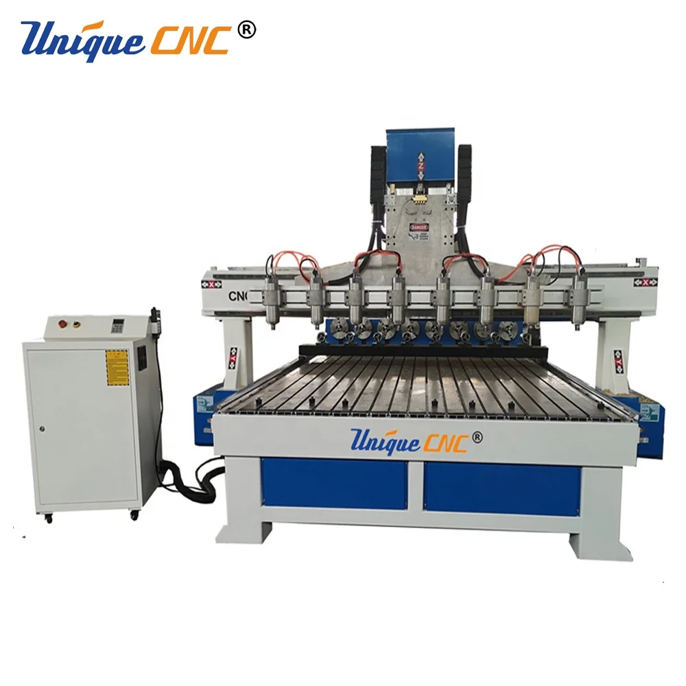 4 Axis 8 Heads Multi Head Rotary Cnc Router For Funiture Legs Sofa Feet ...
