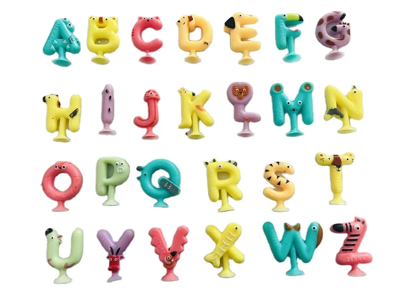 Suction Cup Letters Toys,Cute Animal Alphabet Colorful Uppercase ...