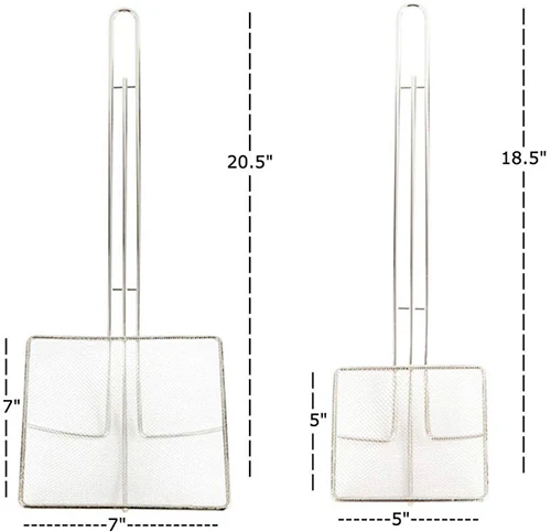 Fine Mesh Deep Fryer Oil Skimmer - Professional Cooking Utensil