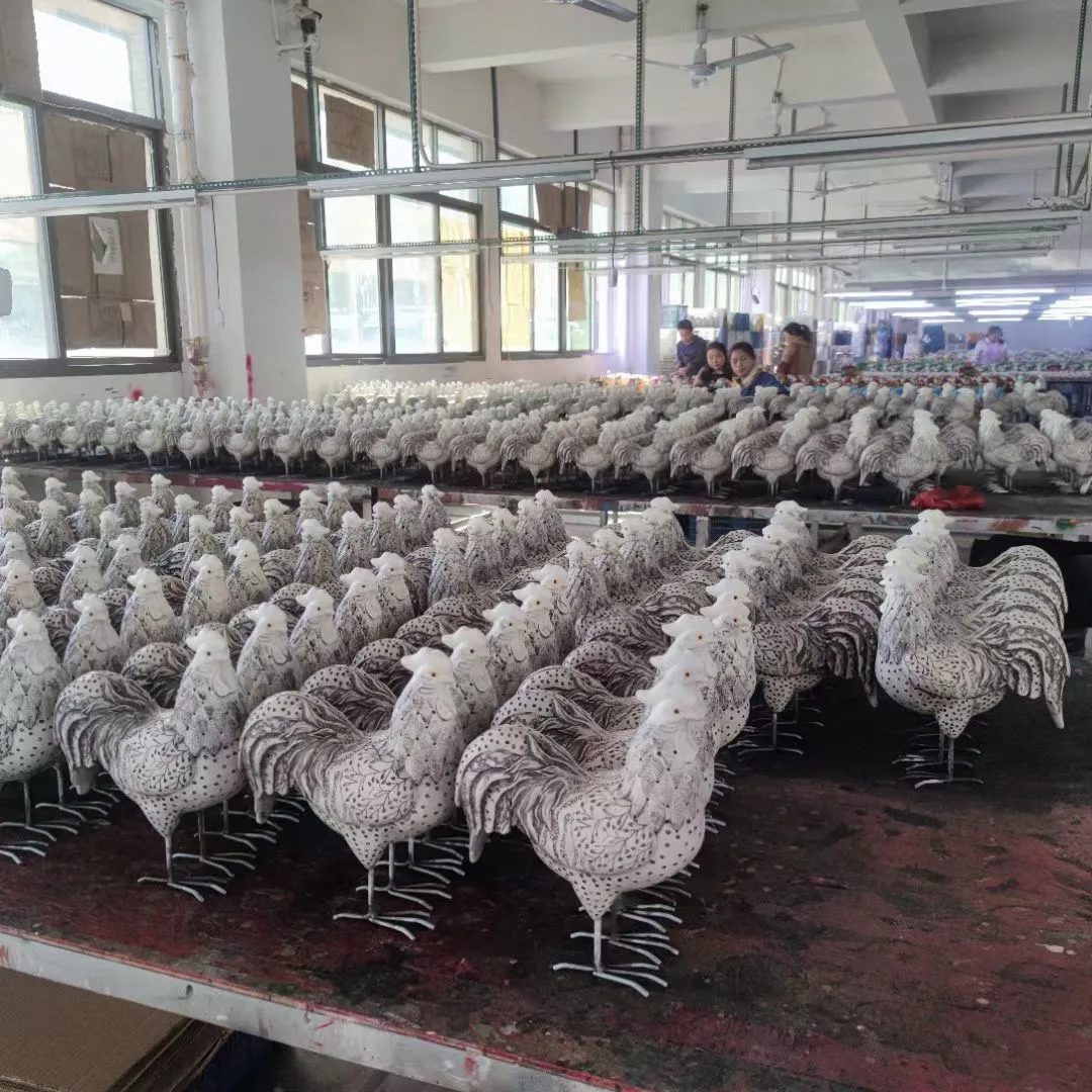 Poly Resin Material White Color Hen Ornament Farm Animal Outdoor ...