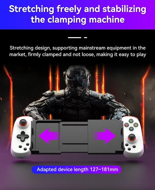 D6DP Wireless Gamepad Stretching Extendable Gaming Controller BT Handle ...