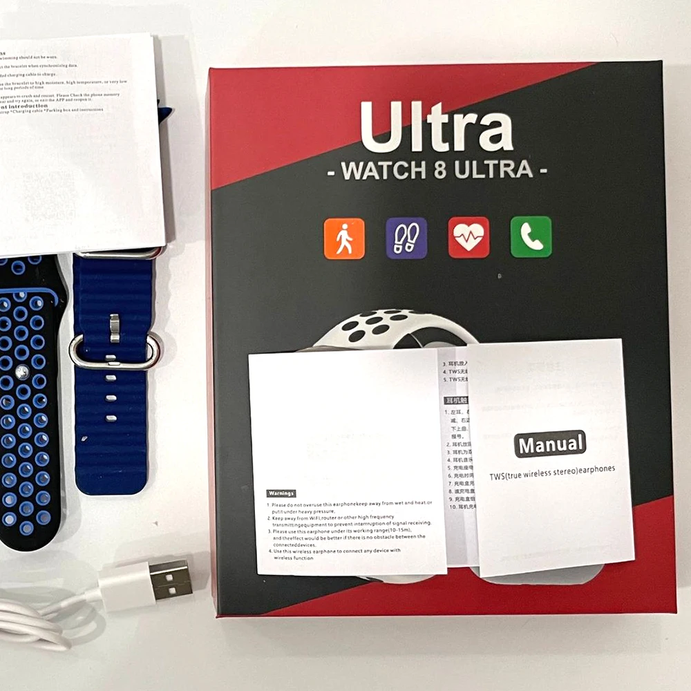 S8 Ultra 2in1智能手表tws耳机智能手表带耳塞无线二合一防水健身跟踪器手表8 Ultra - Buy 智能手表与耳塞无线,智能手表与耳塞防水,智能手表与耳塞健身追踪器 ...