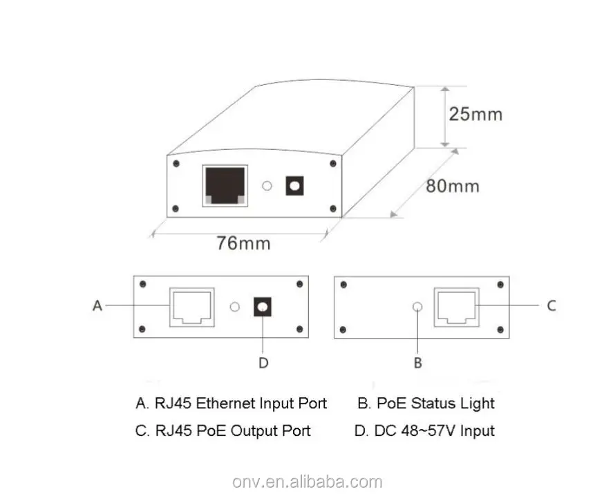 90w Gigabit Ultra-high Power Poe++ Ieee802.3bt Dc To Dc Poe Injector ...