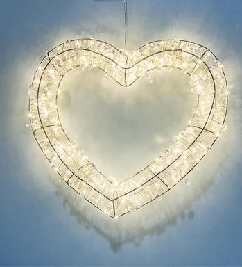 The Sweetest Metal Heart Shape Light Acrylic Bead Window Romantic ...